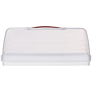 CURVER Curver-175247-Rectangular Cake Tin-Transparent/White, Multicolour
