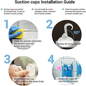 2 x Mesh Bath Toy Organizer + 6 Ultra Strong Hooks – The Perfect Bathtub Toy Holder & Bathroom or Shower Caddy – These Multi-use Net Bags Make Baby Bath Toy Storage Easy – For Kids & Toddlers