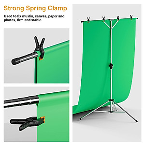 Emart T-Shape Backdrop Stand, 3x6.5ft Adjustable Green Screen Photo Background Holder, Portable Small Back Drop Support Kit for Photography, Photoshoot, Parties, Zoom