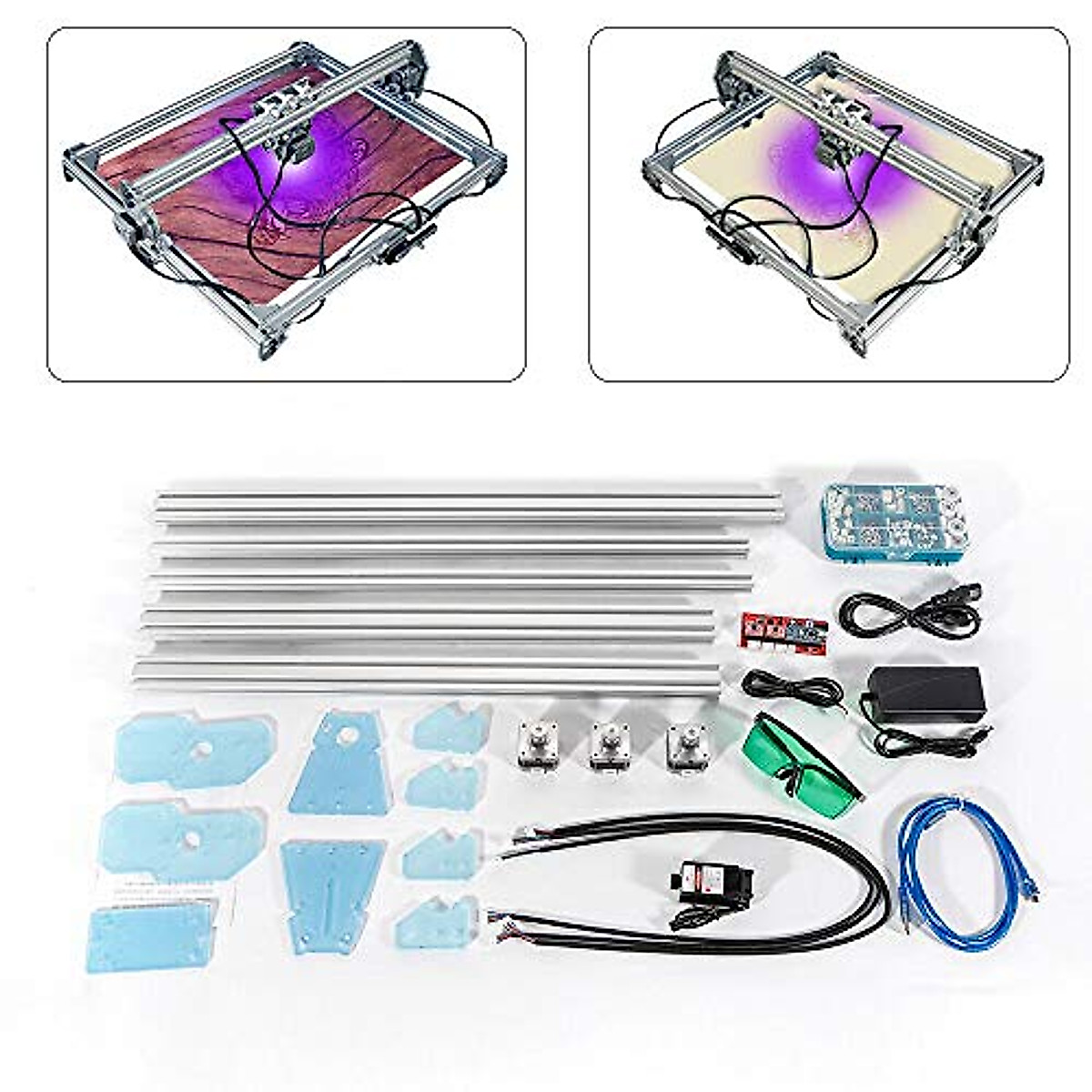 LOYALHEARTDY Desktop Engraving Machine, 3000MW 65x50cm DIY Engraving Cutting Machine Engraver Printer Desktop