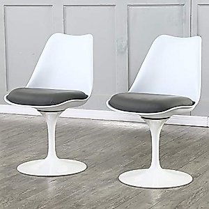 Bacyion Swivel Dining Chair Set for 2 - Mid-Century Modern Dining Room Chairs Pedestal Leisure Chairs, White Kitchen Chairs Set of 2 Pieces (Highclass Grey)