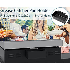 GLOWYE Griddle Drip Pan Grease Cup for Blackstone Griddle Replacement Part,Griddle Grease Catcher Pan Compatible with Blackstone 17, 22, 28 Inch Griddle