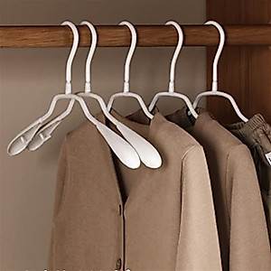 N/A White PVC Coated Hanger Metal Hanger Non-Slip Anti-Print Hanger (Color : White, Size : 32 * 19cm)