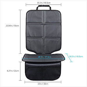 pefirst Car Seat Protector,Extra Thick Car Seat Covers Non-Slip Waterproof Mat Pad Leaving No Imprints Marks for Child Baby Pet Truck SUV Automobile (Black-A)