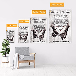 Personalized We're A Team Couple Poster Gift for Him, Her, Husband Wife Christmas Birthday Anniversary Couple Lover Custom Name Poster Canvas Prints Wall Art Home Decor Picture for Bedroom LivingRoom