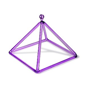 Joysense Purple Quartz Crystal Singing Pyramid 10 inch With Crystal Singing Bowl Striker and Carrying Case