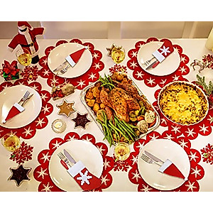 Sawysine 36Pieces Christmas Silverware Holders Christmas Stockings Dinner Table Decorations Mini Santa Hats Cutlery Holder Fork Spoon Knife Storage Bag for Dinnerware Xmas Holiday Dinner Supplies