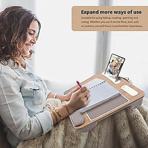 SFANDFF Lap Desk Laptop Table Removable Laptop Holder Small Table Including Mouse pad Built-in Tablet and Mobile Phone Holder for 13-inch Computers (21.6x14.1in)
