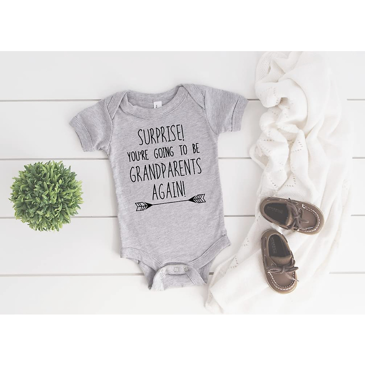 Pregnancy Announcement for Grandparents Size 0-3 Months: Your Going to Be Grandparents Again Baby Announcement for Family Romper Gray. Baby Boy Girl - Baby Announcement Onesie Baby Announcement Gifts