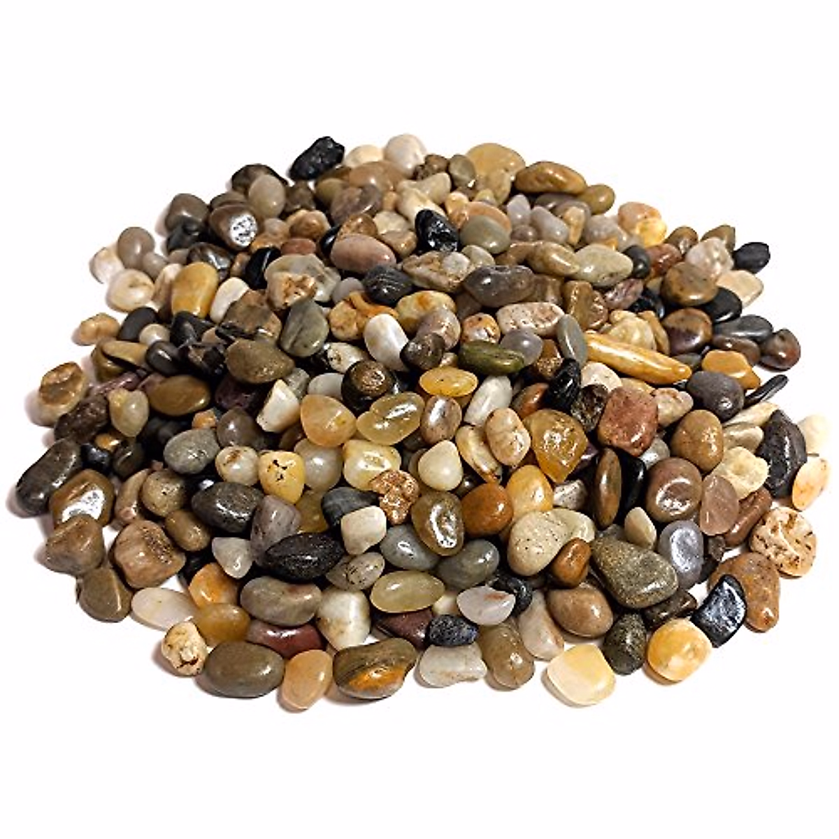 Natural Decorative Polished Mixed Pebbles 3/8" Gravel Size (5-lb Bag)