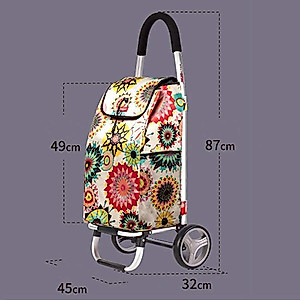 Shopping Trolley on Wheels Multi Function Shopping Cart Portable Hand Trolley Sack Truck Cart Folding Heavy Duty Luggage Aluminum Alloy Household Supermarket Cart Storage Hand Trucks,B ,Shopping Tr