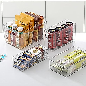 Refrigerator Organizer with Clear Plastic Storage Cabinet, BPA Free, Multi-Size Saves Space. (9.8x3.5x5.9inches)