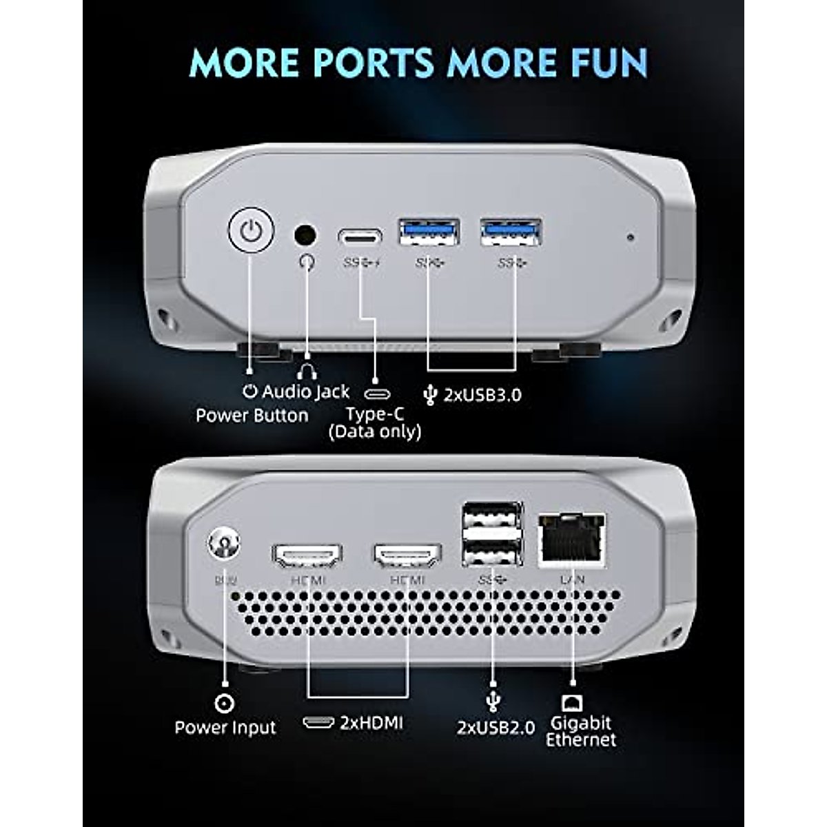 ATOPNUC Mini PC Ubuntu,AMD A9 9400 APU(up to 3.2Ghz) Linux Computer 8GB RAM 128GB SSD,Mini Desktop Computer Suppport 4K Dual HDMI/2.4&5G WiFi/BT5.0/Gigabit Ethernet/VESA/Auto Power On