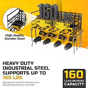 Voltigrip Power Tool Organizer Wall Mount- Heavy-Duty 2-Layers Tool Organizers and Storage for Garage and Workshop – Power Tool Holder, Drill Organizer & Power Tool Storage for Efficient Utility