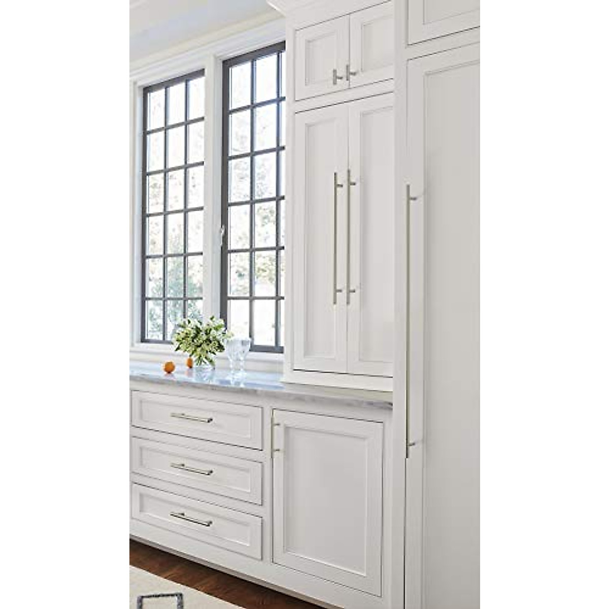 Amerock | Cabinet Knob | Sterling Nickel | 1-15/16 inch (49 mm) Length | Bar Pulls | 10 Pack | Drawer Knob | Cabinet Hardware