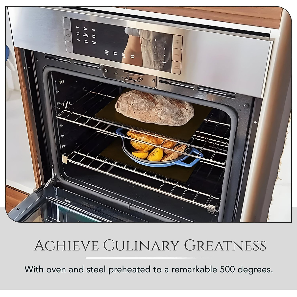 Premium Pizza Stone for Oven | Small But Expandable By Purchasing Two or More | Perfect Crispy Crusts | Durable Pizza Steel Stone | Deluxe Pizza Stone Offering Easier Cleaning, Handling and Storage