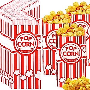 100Pcs Paper Popcorn Bags for Party, Popcorn Paper Bags 1oz, 1oz Popcorn Bag, 1oz Popcorn Bags Individual Servings, Popcorn Serving Bags Small for Movie Nights