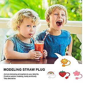 7pcs Straw Covers Cap for Drinking, Straw Tip Cap Reusable Straw Toppers, Anti-dust Straw Tips for 6-8 mm Straws Silicone
