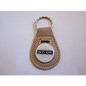 SHELBY CALIFORNIA SPECIAL GT/CS BW LOGO LEATHER KEYCHAIN - BEIGE