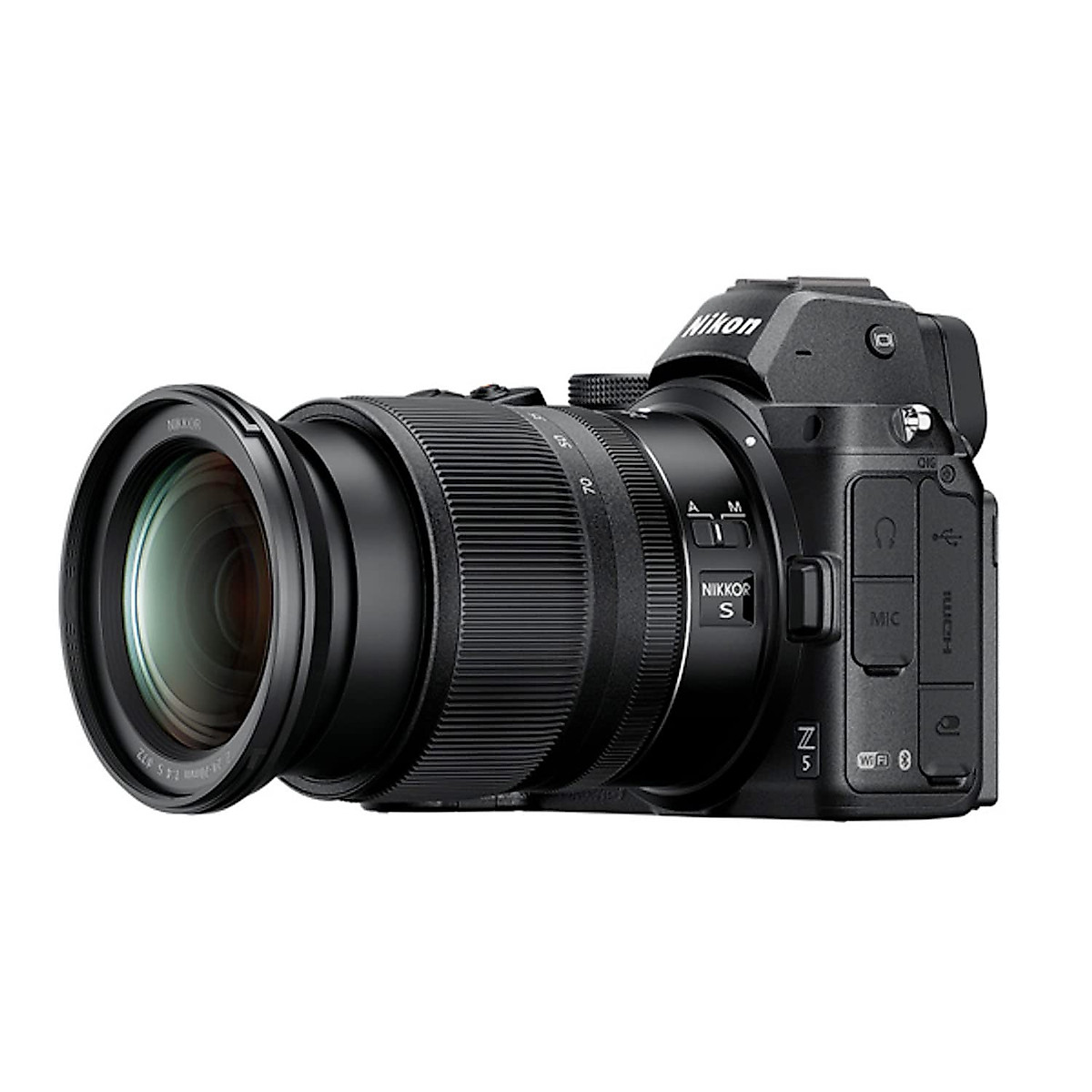 Camera Bundle for Nikon Z5 Mirrorless Camera with Z 24-70mm f/4 S, Z DX 50-250mm f/4.5-6.3 VR and 500mm f/8 Manual Focus Telephoto Lens + Accessories Kit (128GB, Deluxe Case, LED Light, and More)