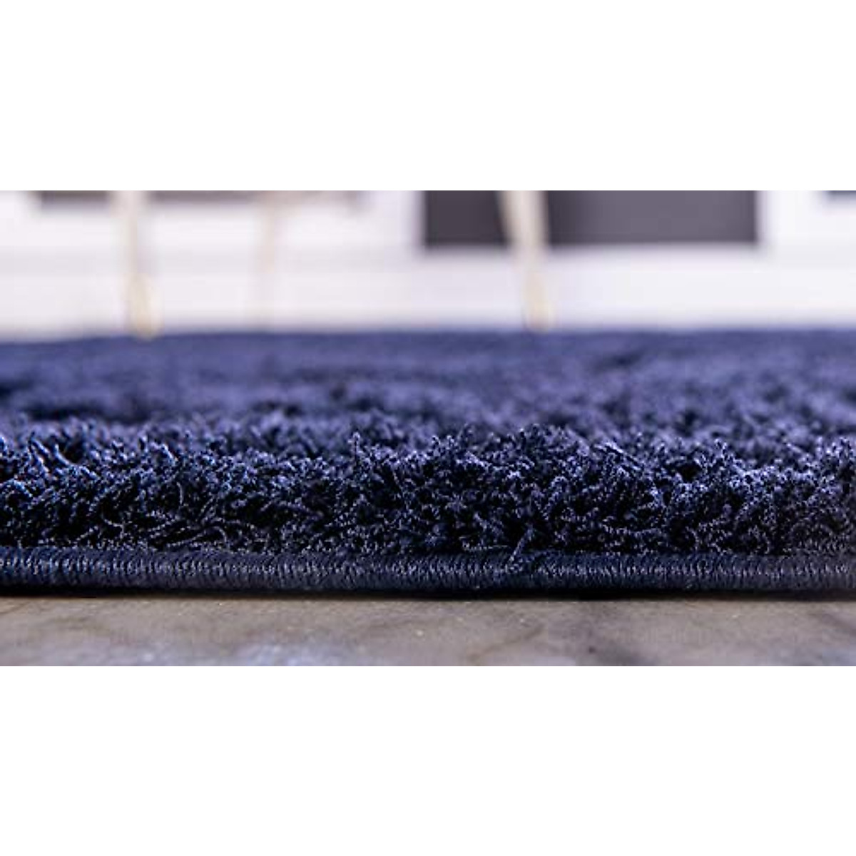 Unique Loom Trellis Shag Collection Plush Geometric Modern Moroccan Lattice Navy Blue Runner Rug (2' 7 x 10' 0)