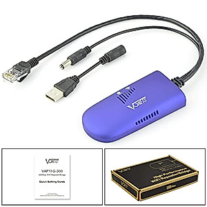 VONETS VAP11G-300 WiFi Bridge 2.4GHz WiFi to Ethernet Convert/WiFi Repeater/Point to Point with RJ45 Male DC/USB Powered for PLC IP Camera Printer Medical Devices Network Devices