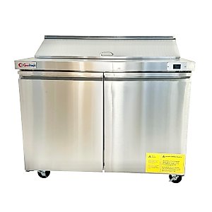 GenKraft Commercial Refrigerated - Salad/Sandwich Prep Table 48", 12 pan Capacity, Refrigerated Stainless Prep Table, used in Restaurants, Food Trucks, Fast Food Shops etc.