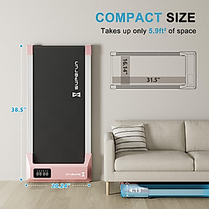 SupeRun Walking Pad, Under Desk Treadmill, 3 in 1 Portable Treadmill with Remote Control LED Display, 2.2 HP Quiet Walking Jogging Machine for Office Home Use, 250 Lbs Capacity