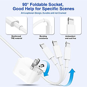 35W iPhone 14 13 Fast Charger,Dual USB-C Port Compact Power Adapter PD3.0 GaN Foldable Plug,Fast Wall Charger Block with 6Ft Type C to Lightning Cable for iPhone 12 11 Pro Max/XS/XR/X/8/iPad,AirPods