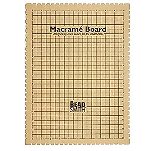 The Beadsmith Macrame Board, 11.5 x 15.5 inches, 0.5-inch-Thick Foam, 10x14" Grid for Measuring, Bracelet Project with Instructions Included, Create Macrame and Knotting Creations