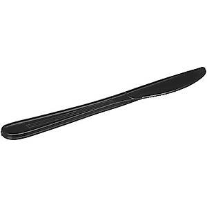 Amazon Basics Plastic Cutlery Knife, Heavy-Weight, Black, 1000 Knives