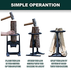 AIOMNPO XL Kindling Splitter, 10.2 Inch One-Piece Molding Firewood Splitter, 18lbs Heavy Duty Log Splitter for Wood………