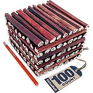 ValueBull USA Collagen Sticks, Premium Beef Small Dog Chews, Low Odor, 6" Thin, 100 Count - Single Ingredient, Rawhide-Free, All-Natural, Healthy for Hips, Joints, Skin & Coat