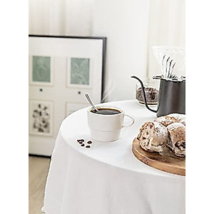 Sweese 411.001 Porcelain Cappuccino Cups - Stackable Coffee Cups - 6 Ounce for Specialty Coffee Drinks, Cappuccino, Mocha and Tea - Set of 6, White