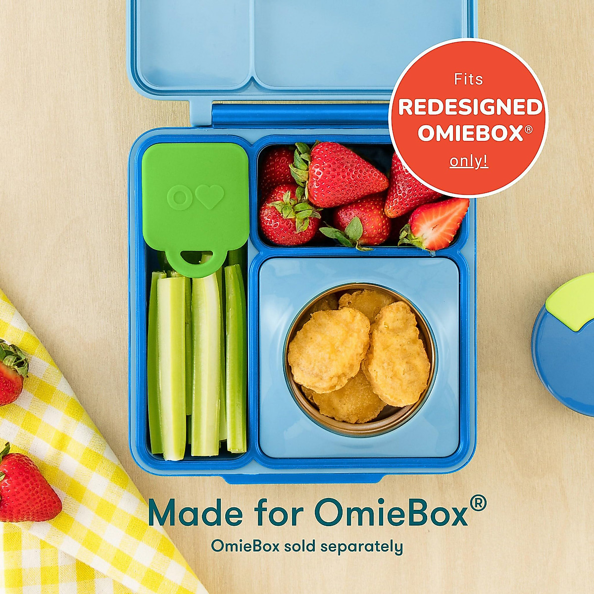 Omie OmieBox (2 pack) Leakproof Dips Containers To Go, Salad Dressing Container, Condiment Container with Lids - Food Safe Silicone - 4 ounces (Sea Blue/Green)