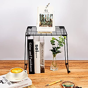 Nuenen Stackable Locker Shelf for School Locker Organizer Shelf Metal Locker Accessories for Home Office School File Document Book Magazine Desktop Decors Supplies, 11.8x9.8x12.99 Inch (Black, 8 Pcs)