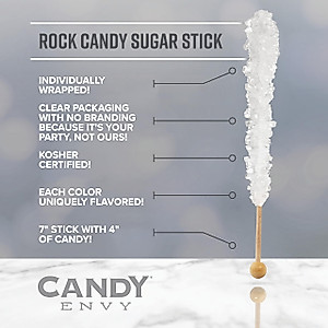 Candy Envy - Halloween Rock Candy Sugar Sticks - 10 Indiv. Wrapped - Black & Orange