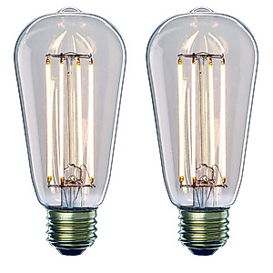 Bulbrite 776667 7W 2700K LED7ST18/27K/FIL/2 LED ST18 Light Bulb with Medium/Standard Base, Warm White (2 Pack)