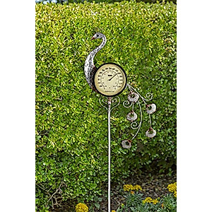 Poolmaster 54581 Outdoor Thermometer Garden Stake, Peacock, Multi