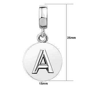 JMQJewelry A Iitials Letters Alphabet Women Bead Charms for Bracelets Men Girl Jewelry Valentine Thanksgiving Christmas Halloween Fit Pandora Bracelets