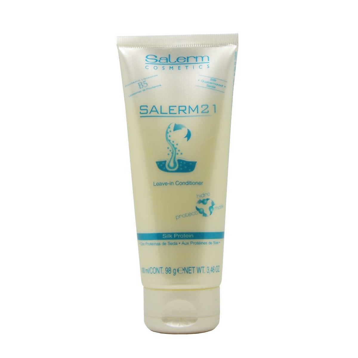 Salerm Cosmetics 21 LEAVE-IN Conditioner, B5 Provitamin Lipsomes & Silk Protein (3.46 oz - travel size)