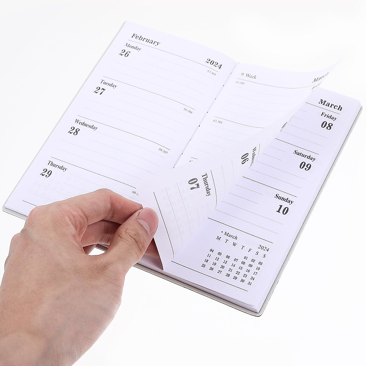 MAGICLULU 2024 Agenda Book Yearly Schedule Notepad Yearly Planner Notebook Yearly Notebook Monthly Planner Notepad Writing Notebook Multifunction Dividing Line Office Imitation Leather