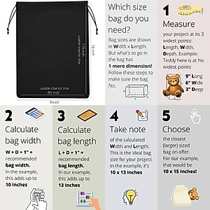 DR Cotton Blend Drawstring Bags for Storage, Wardrobe, Travel and Household Organization (9 x 12 inch - 12 pack)