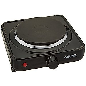 Aroma Housewares AHP-303 Single Burner Hot Plate, Black