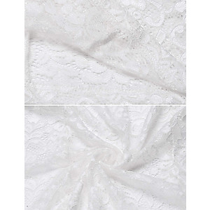 Deawell Womens Ruffle Sleeve Lace Cardigans Ladies Sheer See Through Cover Up Jacket (White, M)