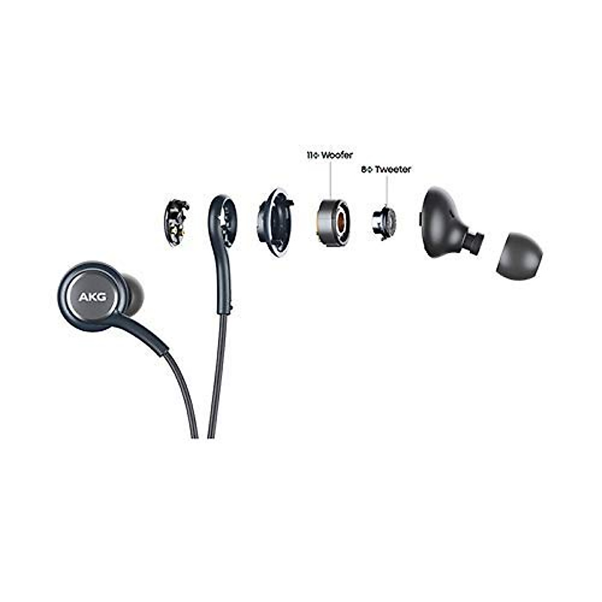 UrbanX OEM 2019 Stereo Headphones with Exceptional Sound Quality, Braided Cable with Microphone and Volume Buttons for Samsung Galaxy S10/S10e/A34/A54/AM54/S21 FE 5G/S22/S23/S23+/S23 Ultra - (Black)