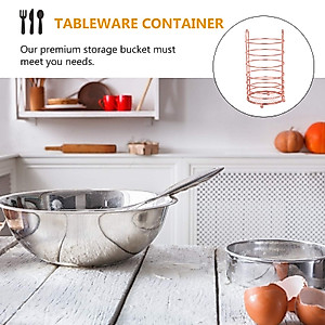 Hemoton Kitchen utensil crock Utensil Bucket Stainless Steel Utensil Cutlery Holder Utensil Storage Organizer Kitchen Countertop for Dinner spatula holder Table cooking utensil holder