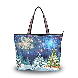 Ladies Handbags Christmas Snowman Tote Bag Purse Womens Xmas Tote Bag