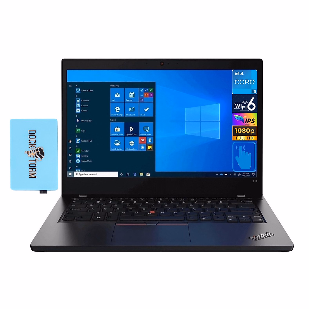 Lenovo ThinkPad L14 Touchscreen 14.0" FHD IPS Business Laptop (Intel i5-1135G7 4-Core, 8GB RAM, 1TB PCIe SSD, Intel Iris Xe, Killer WiFi 6E, Bluetooth 5.3, Webcam, HDMI, Win 11 Pro) with Hub
