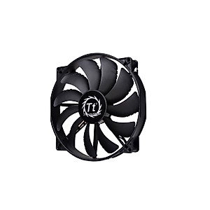 Thermaltake 200mm Pure 20 Series Black 200x30mm Thick Quiet High Airflow Case Fan with Anti-Vibration Mounting System Cooling CL-F015-PL20BL-A